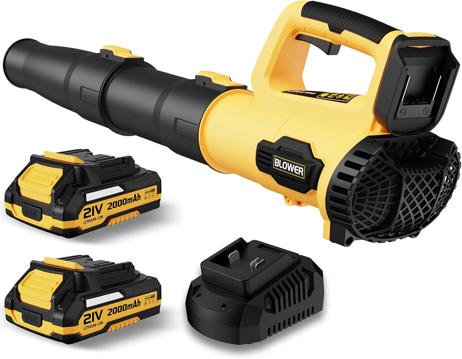 Amazon.com: Leaf Blower, 21V Cordless Electric Blower with 2 2.0Ah ...
