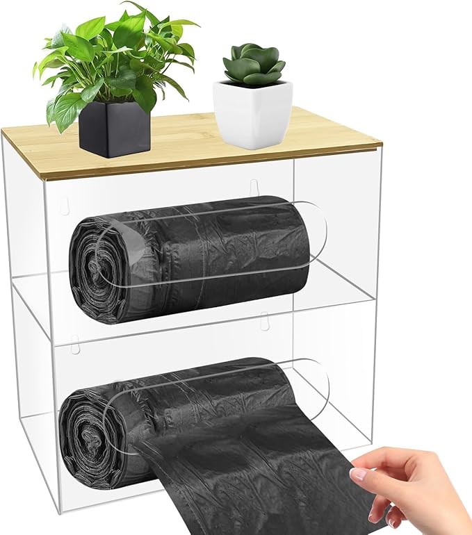 Amazon.com: Brxozle Trash Bag Dispenser Holder, 2 in 1 Garbage Bag ...