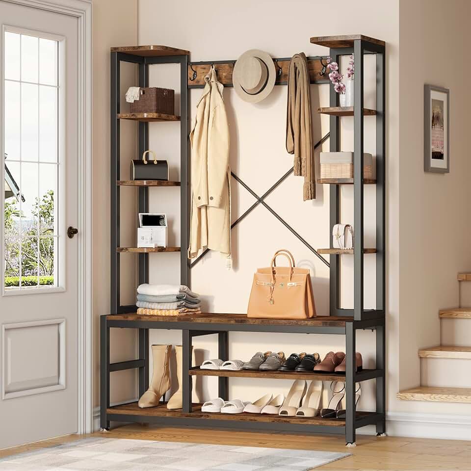 Amazon.com: Hall Trees - Hall Trees / Entryway Furniture: Home & Kitchen