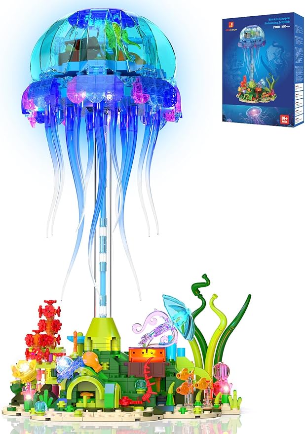 Amazon.com: JMBricklayer Jellyfish Building Set with LED Lights, Ocean ...