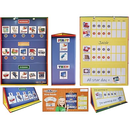 Amazon.com: SchKIDules Visual Schedule for Kids Deluxe Bundle: Magnetic ...