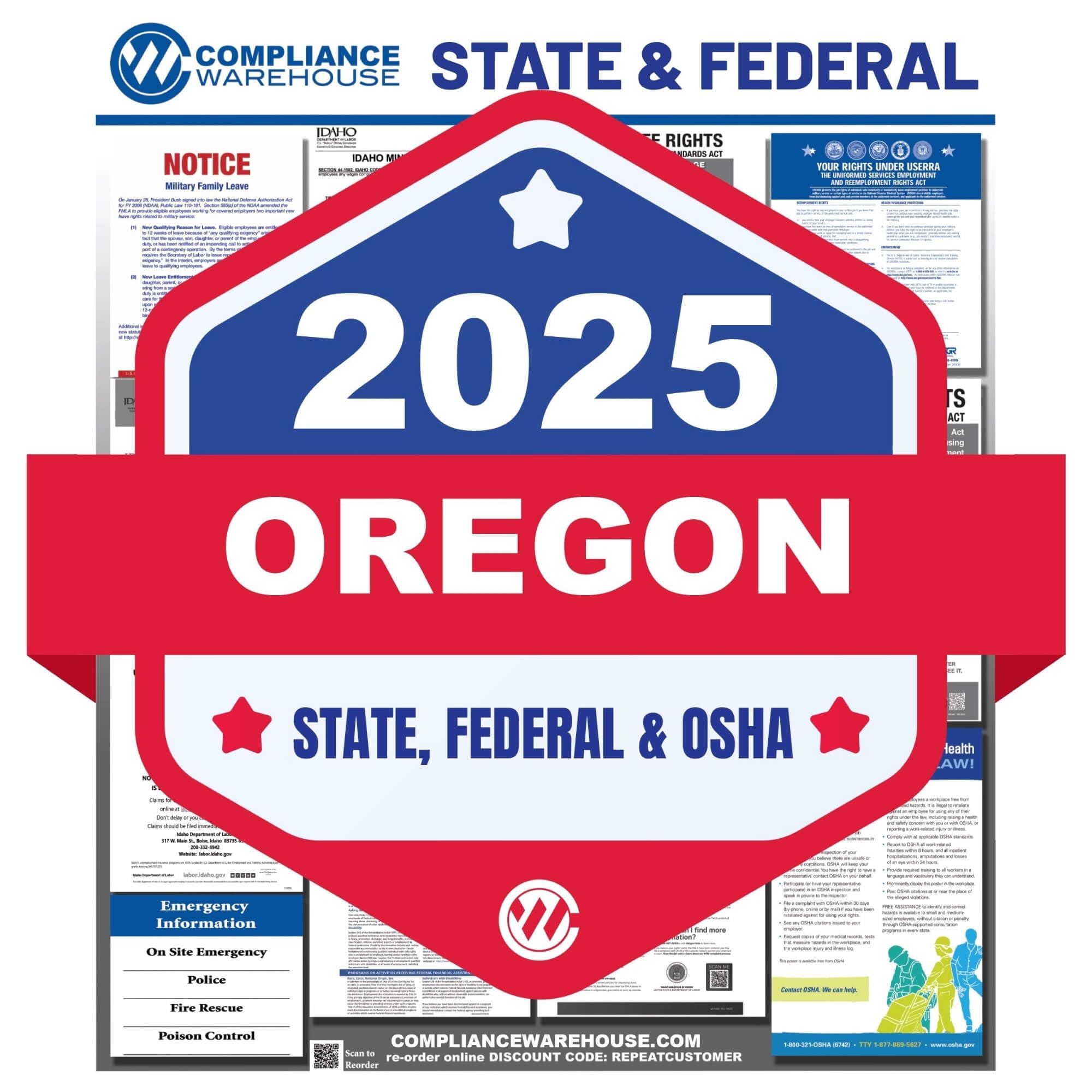 Amazon.com: 2025 Oregon OR State and Federal Labor Law Poster for ...
