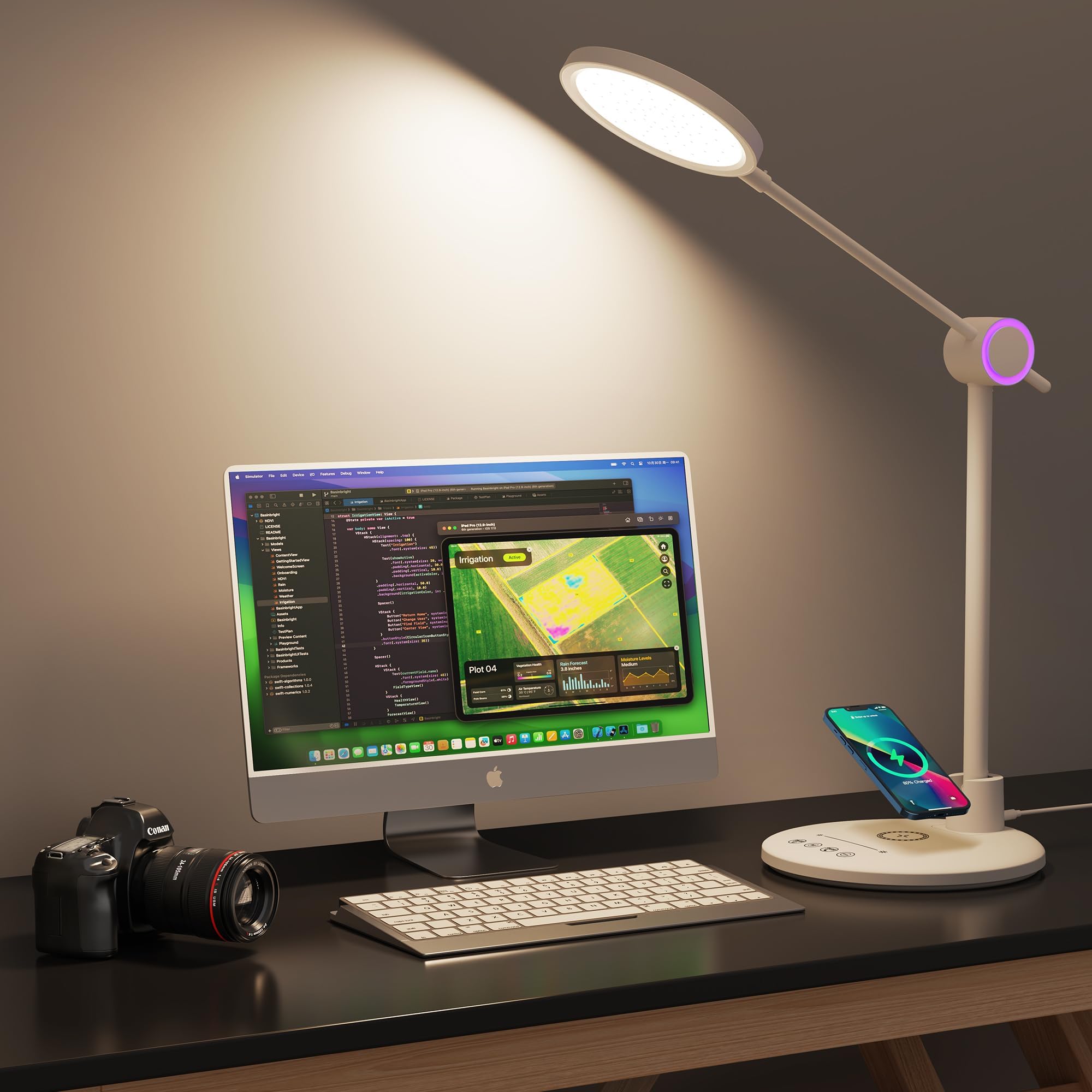 uShopMall LED Desk Lamp for Home Office, 360° Eye-Caring Architect Desk ...