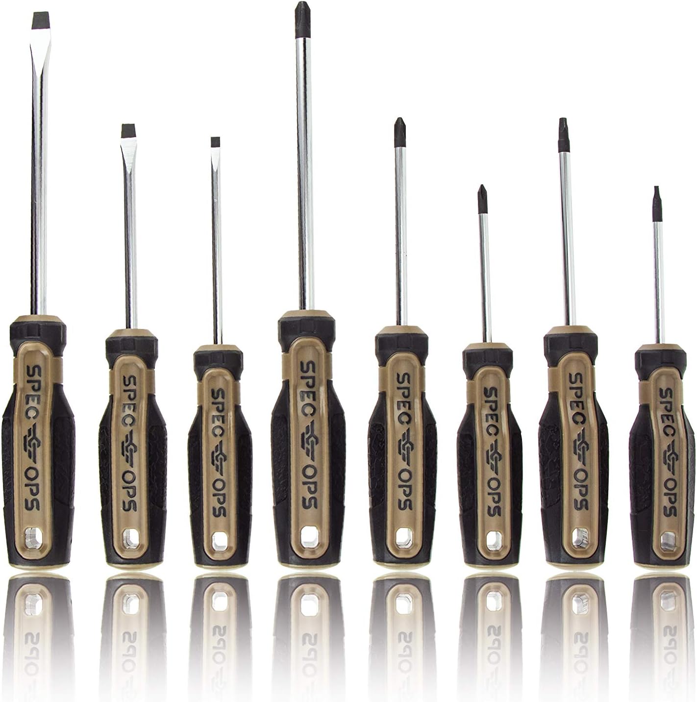 Spec Ops Tools 8-Piece Screwdriver Set, Phillips, Slotted, Square ...