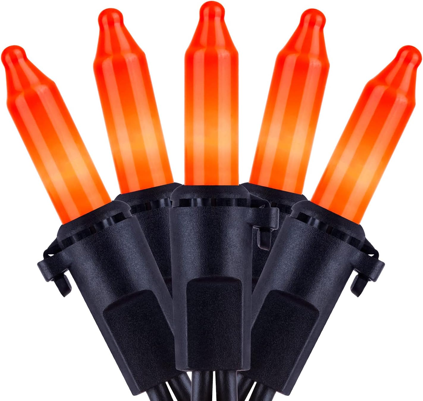 Amazon.com: YULETIME 200 Orange String Lights with Black Wire, Pack of ...