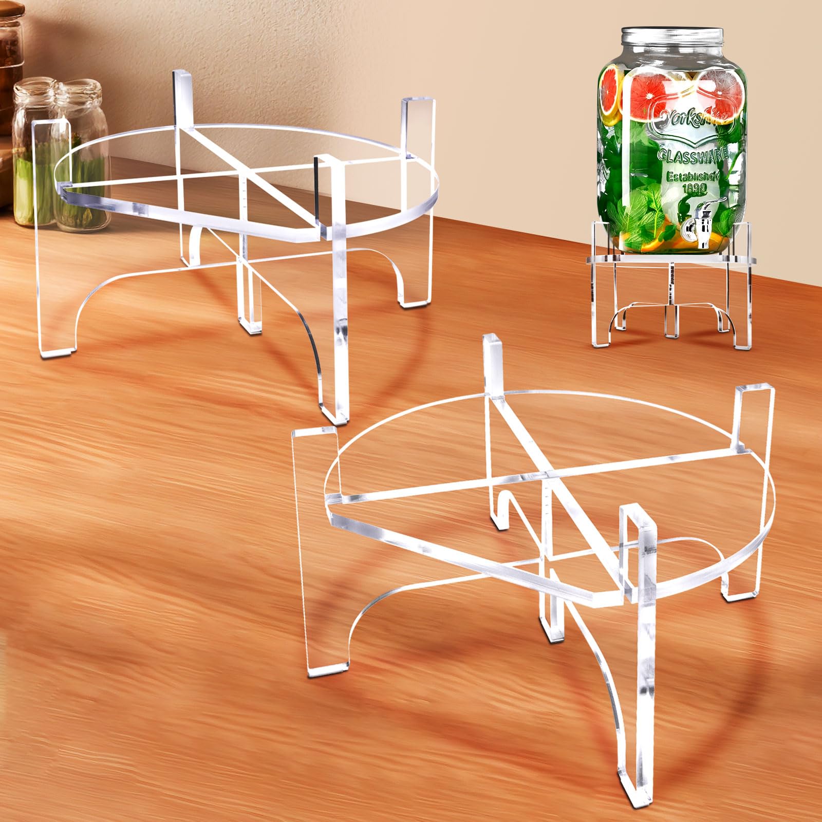 Amazon.com: BESHIGH Acrylic Glass Drink Dispenser Stand, 2 Pack Water ...