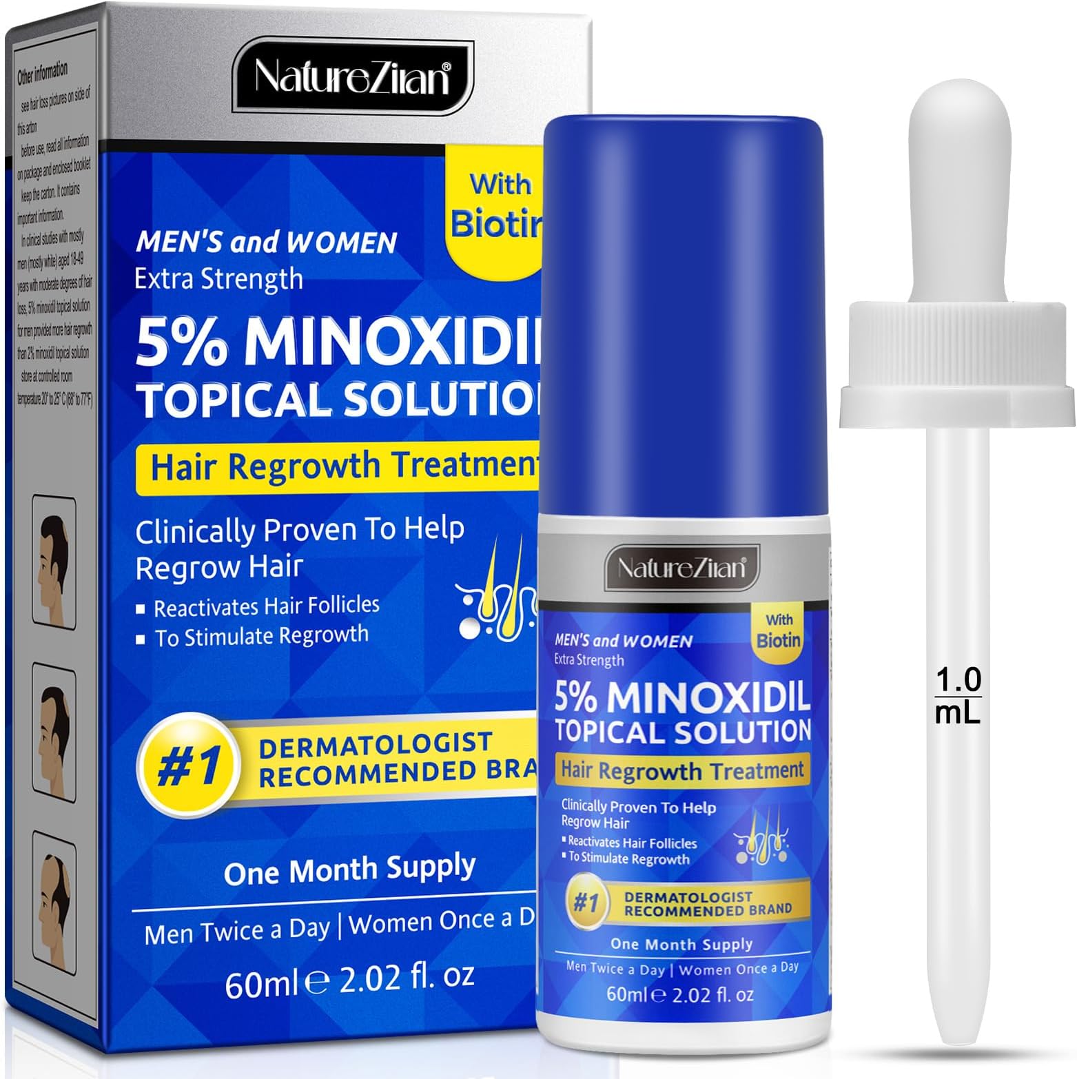 Amazon.com : Minoxidil for Men-5% Extra Strength Hair Regrowth for Men ...