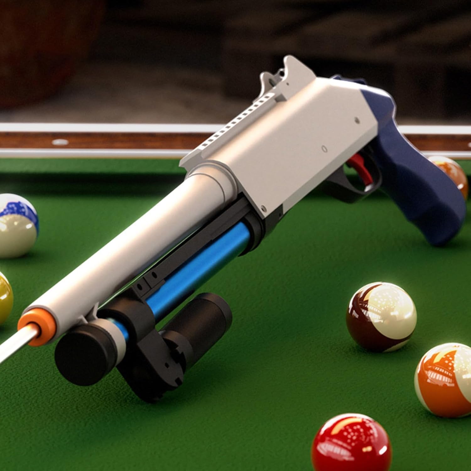 Pool Stick Gun, Automatic Ejection Billiard Club Powerful Shot Impact ...