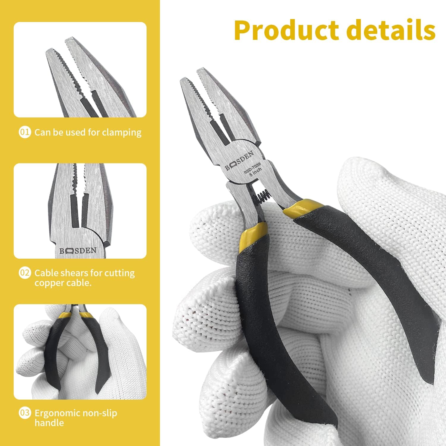 BOOSDEN Mini Lineman’s – Alicates de corte de 5 pulgadas de alto ...