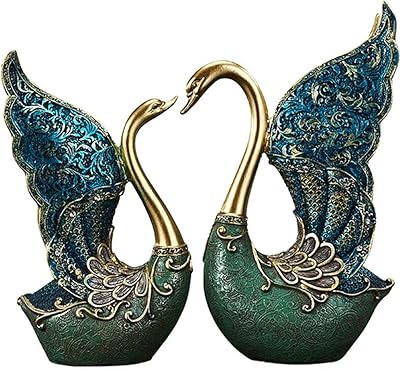 Amazon.com: HODESunPure Swan Statues Suclptues Home Decorations for ...