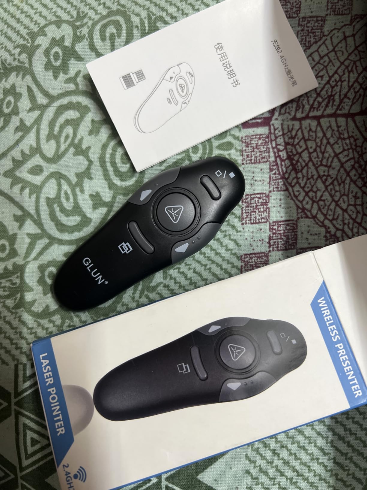 GLUN® Wireless Presentation Remote with USB Receiver, Laser Pointer ...