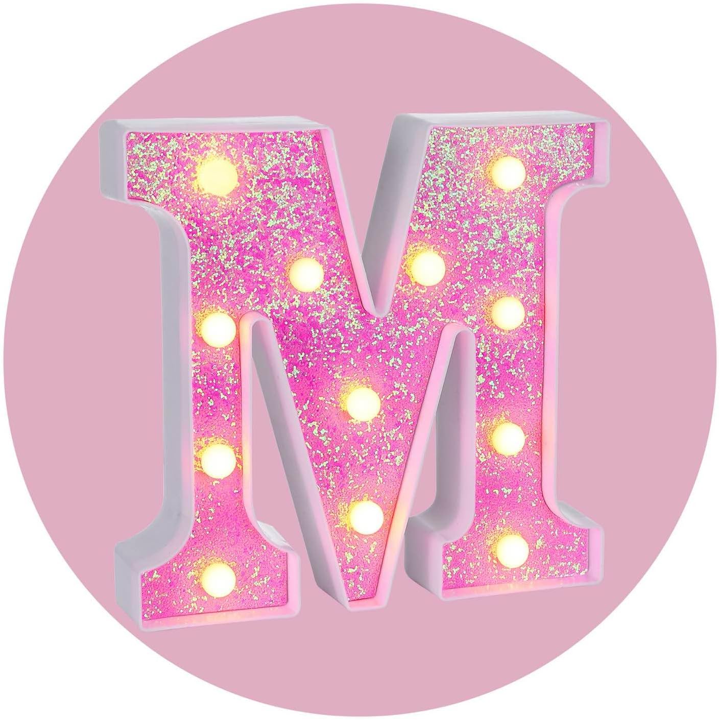 Amazon.com: Foaky Pink Light up Letters，Pink Party Decorations,Girls ...