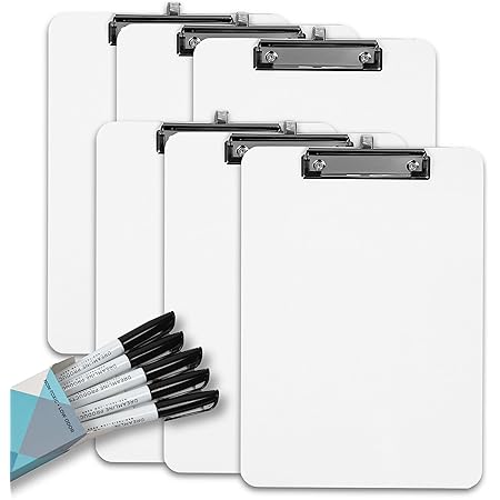 Amazon.com : Clipboard Dry Erase Surface 9'' x 12.5'' Letter Size Low ...