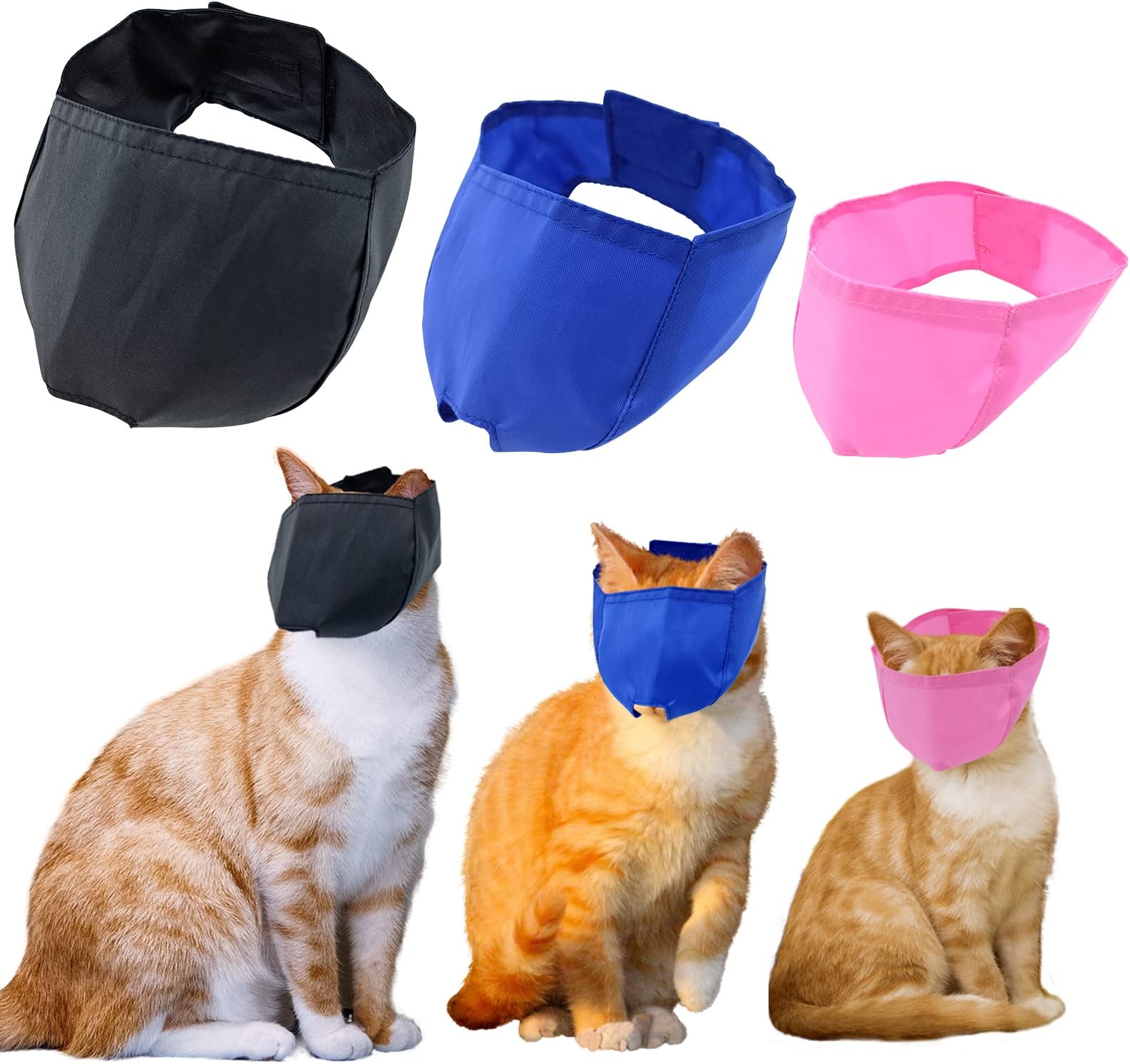 Amazon.com : 3 Pieces Cat Muzzles Breathable Mesh Muzzles Cat Grooming ...