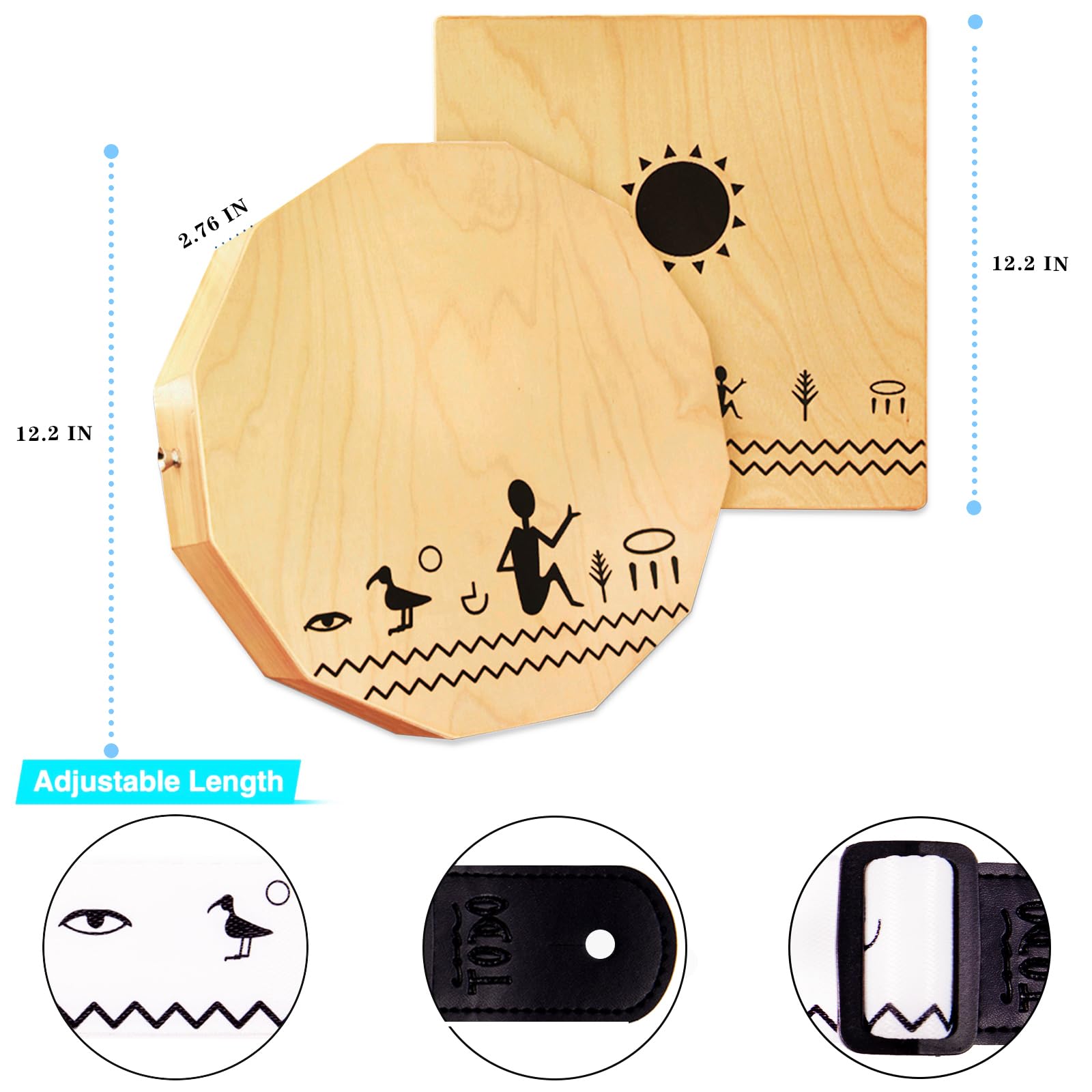 Snapklik.com : TODO Travel Cajon Box Drum Flat Hand Drum Portable Birch ...