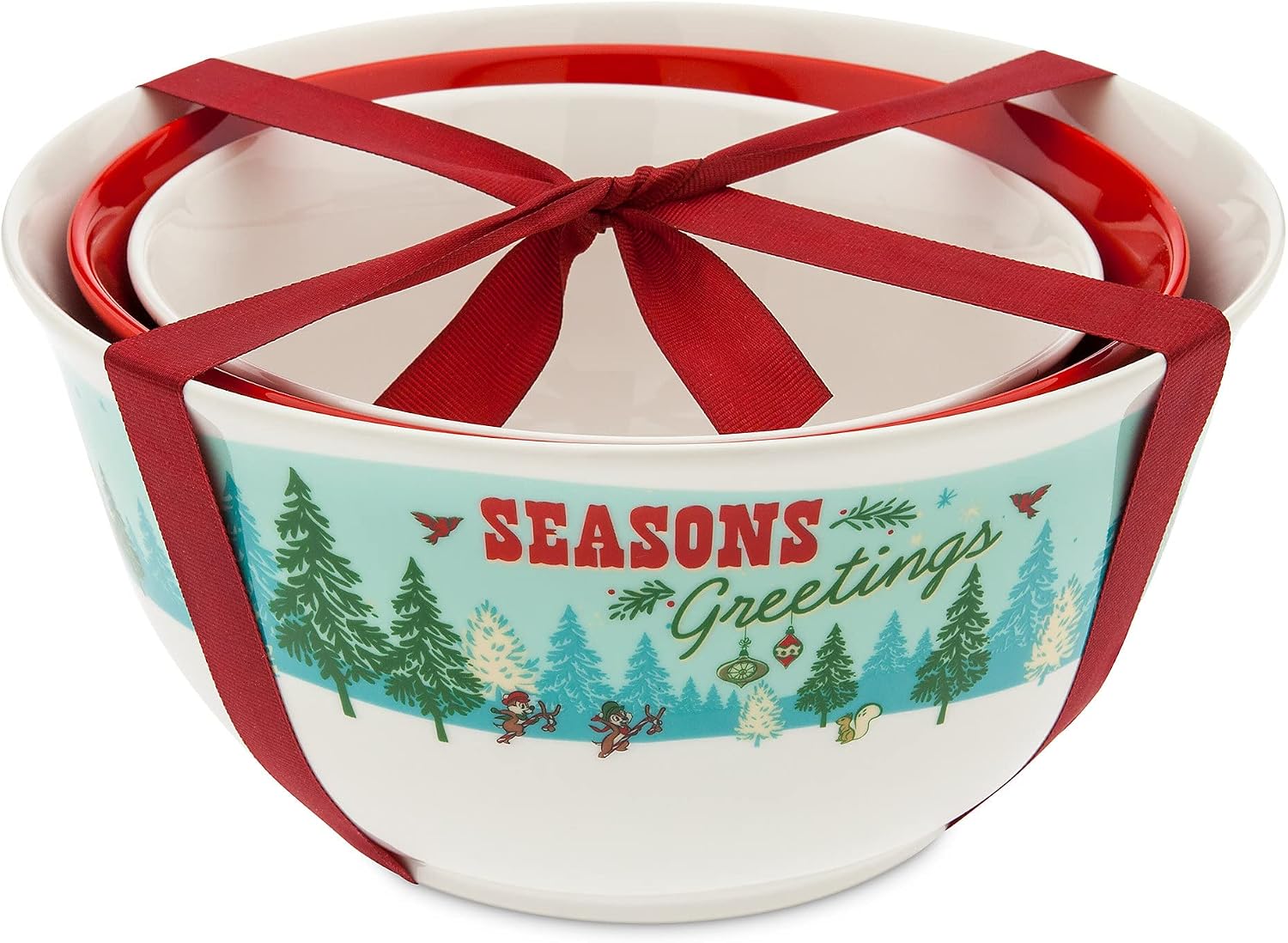 Amazon.com: Disney Mickey Mouse and Friends Christmas Mixing Bowl Set ...