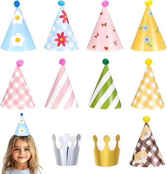 Amazon.com: Ymapinc 11PCS Party Hats for Stuffed Animals Birthday Cone ...