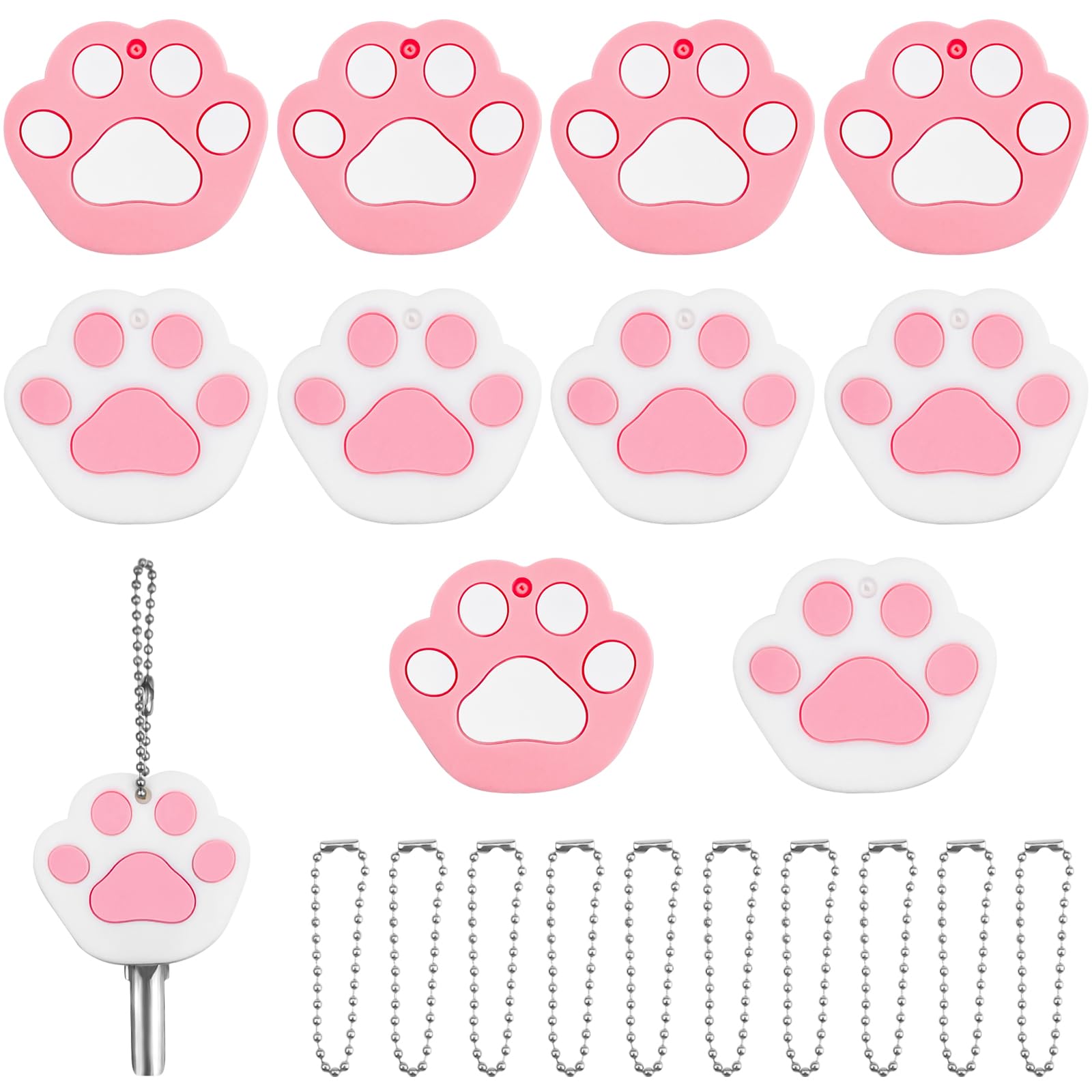 Amazon.com: Aswewamt 10 Pcs Cat Paws Key Caps Silicone Key Ring Covers ...