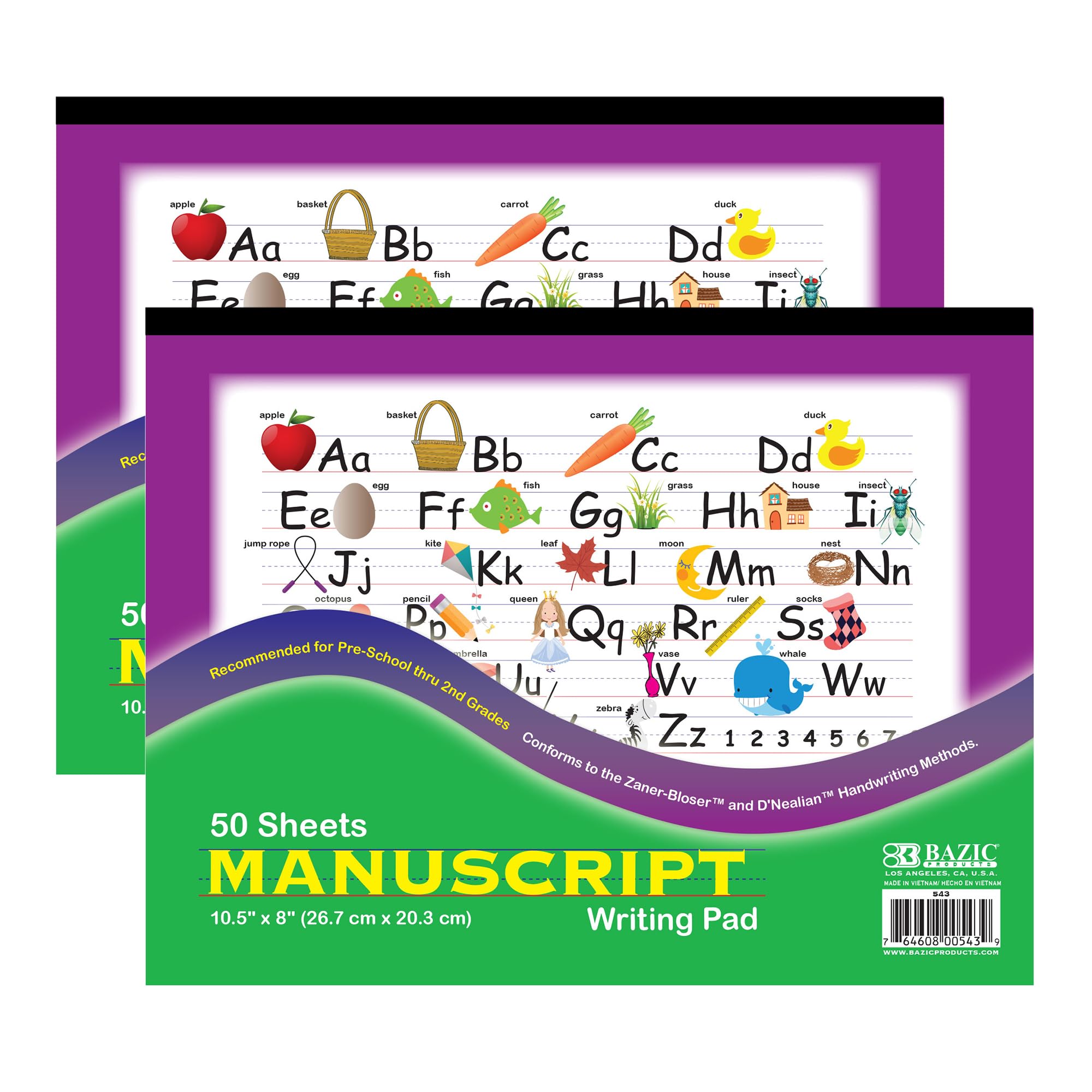 Snapklik.com : BAZIC Manuscript Writing Pad 50 Sheet 10.5" X 8"