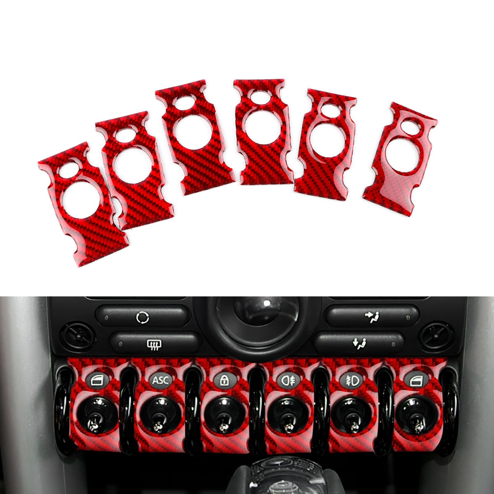 Amazon.com: FXETRNL Carbon Fiber Covers Car Center Headlight Door ...