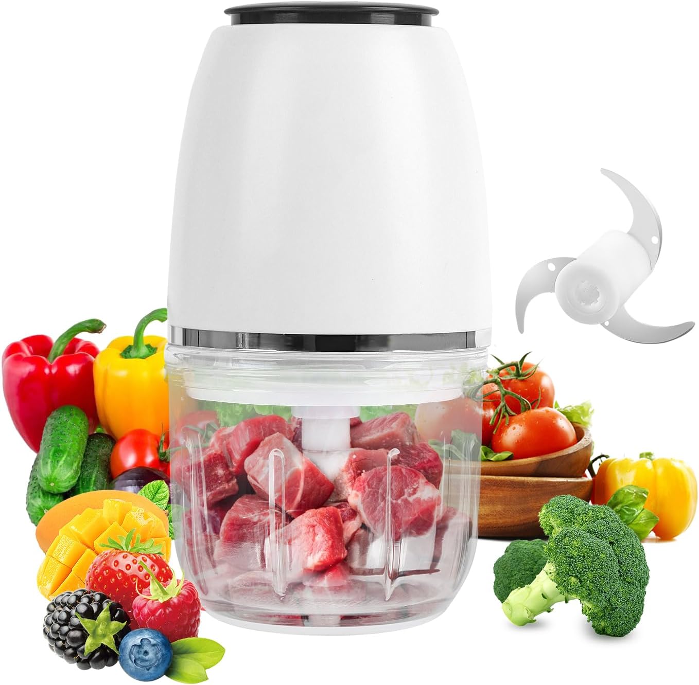 Amazon.com: Electric Mini Food Processor & Vegetable Chopper - 120 ...