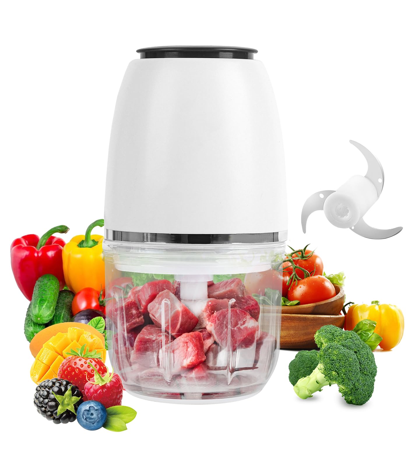 Amazon.com: Electric Mini Food Processor & Vegetable Chopper - 120 ...