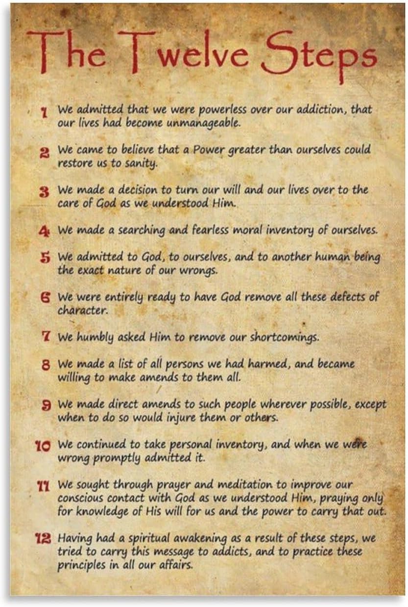 Amazon.com: Tcxmpp 12-step Alcoholics Anonymous Quotes Vintage Posters ...