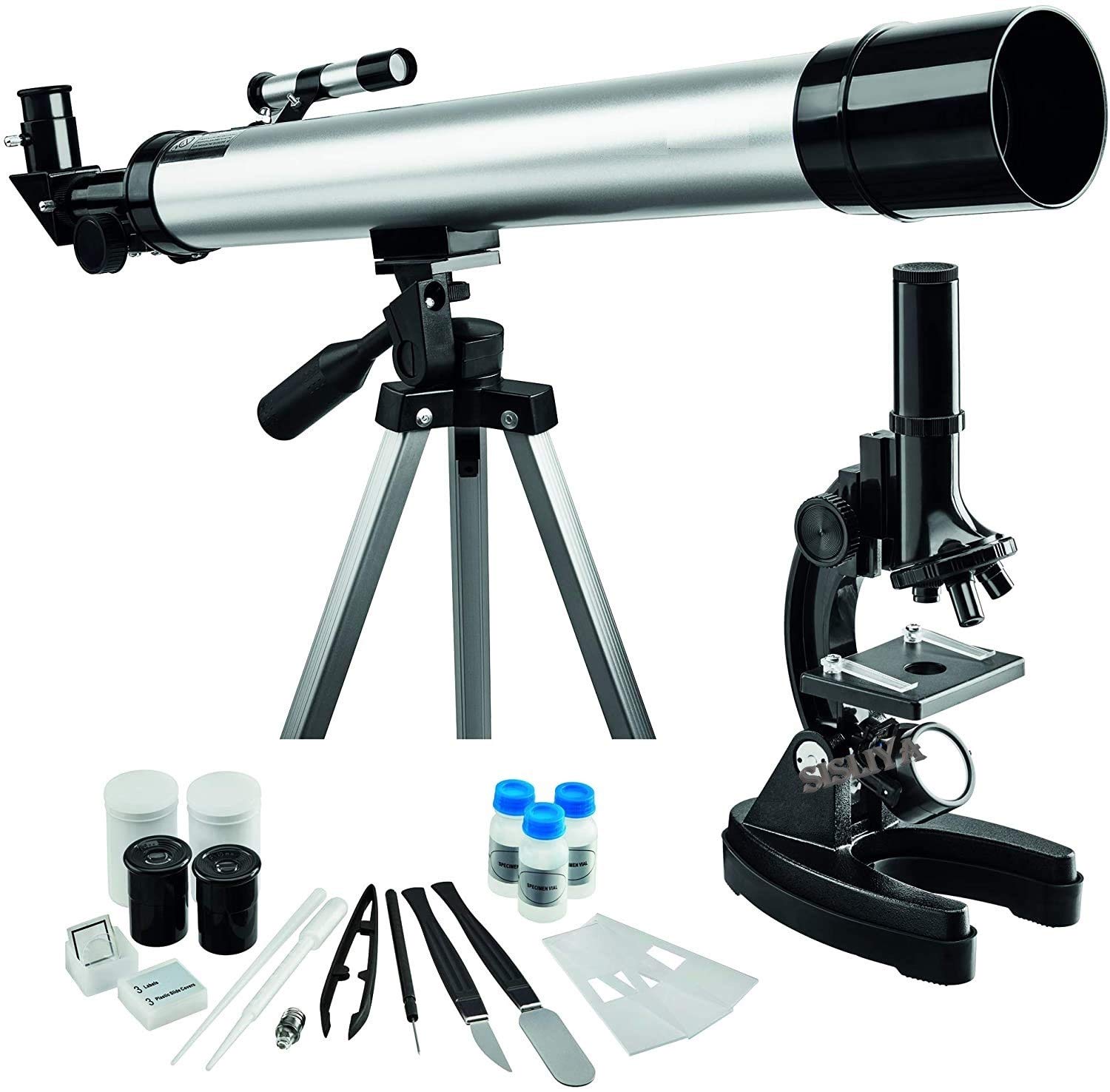 Sisliya Telescope & Microscope Set, 2-in-1 Set, STEM Learning, Ages 8 ...