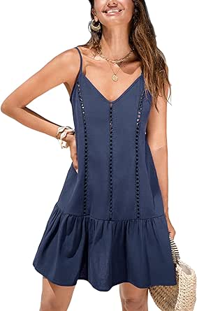 CUPSHE Women's Swimsuit Coverup Swimwear Beach Dress Spaghetti Strap ...