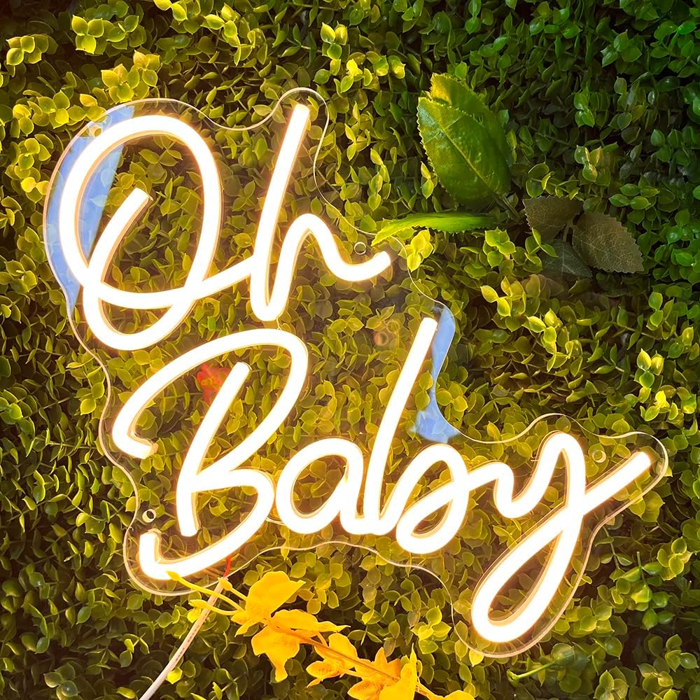 Oh Baby Neon Signs for Wall Decor USB Powered Oh Baby LED Sign for Baby Shower Decor Birthday ...