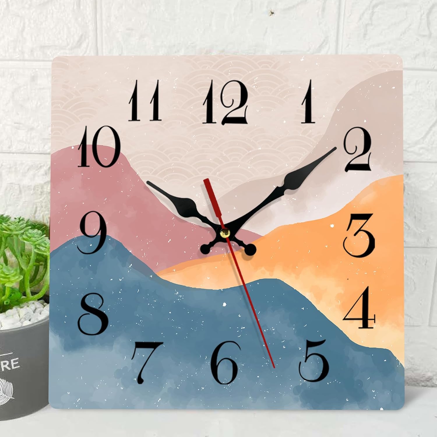 Amazon.com: ArtSocket Boho Mid Century Wooden Wall Clock Silent Non ...