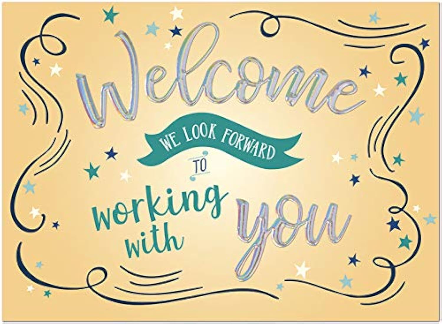 Amazon.com : 25 Employee Welcome Cards - Fun Typographic Design with ...