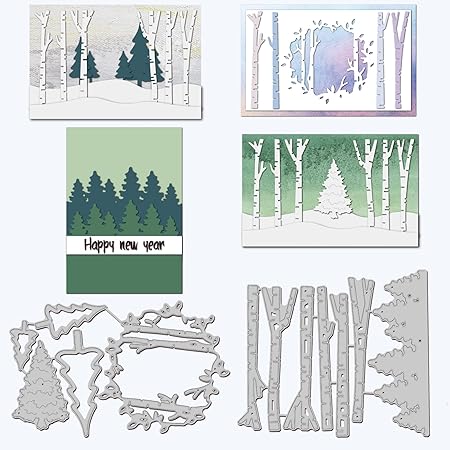 3pcs Tree Metal Die Cuts,Christmas Tree Cedar Deer Cutting Dies Cut ...