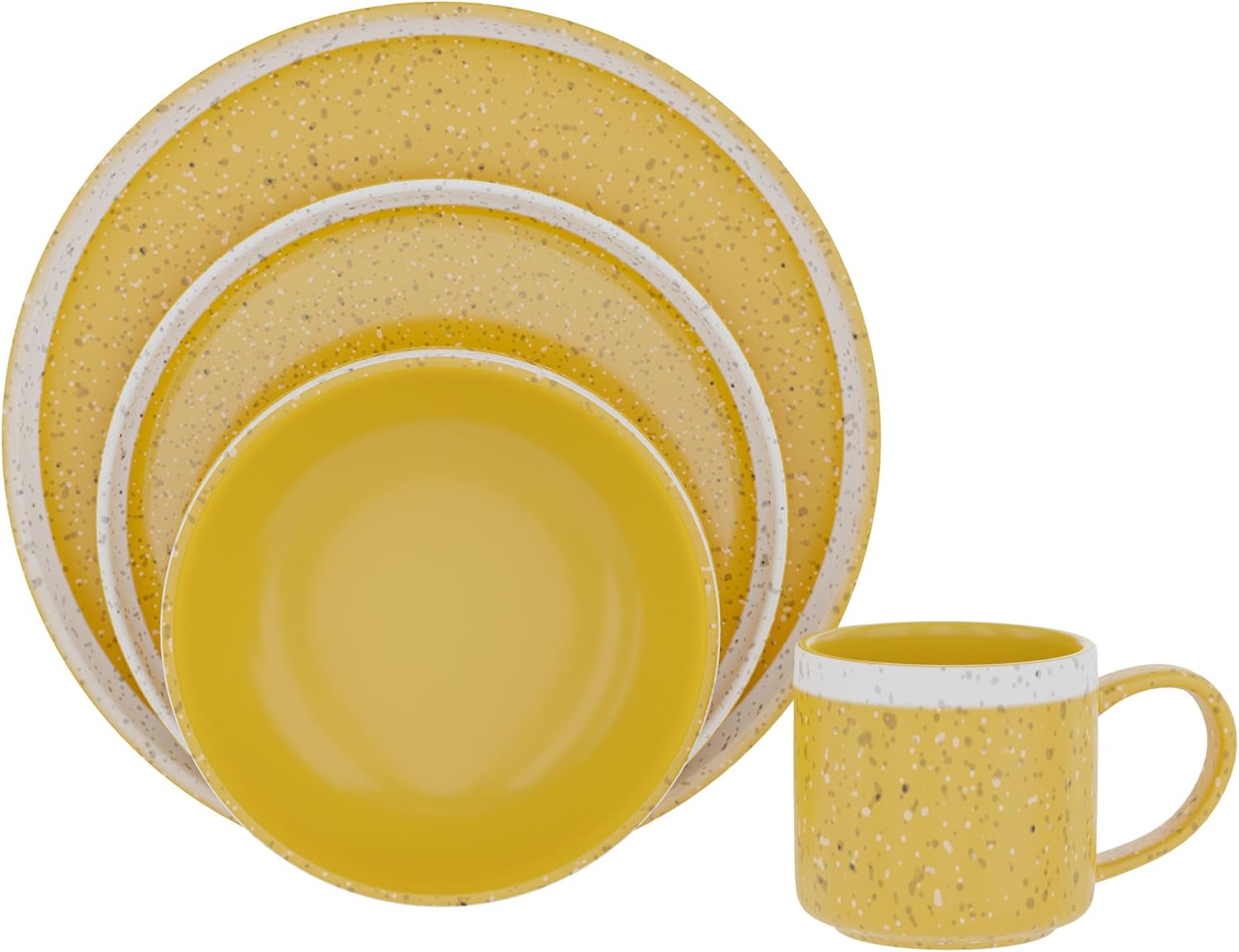 Amazon.com: American Atelier 4 Pc Dinnerware Set | Stoneware Dishes ...