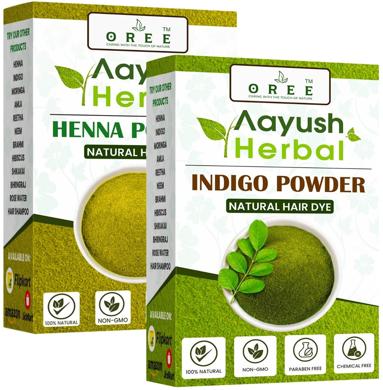 Buy Aayush Herbal Indigo & Henna powder for Black Hair Pure and Natural ...