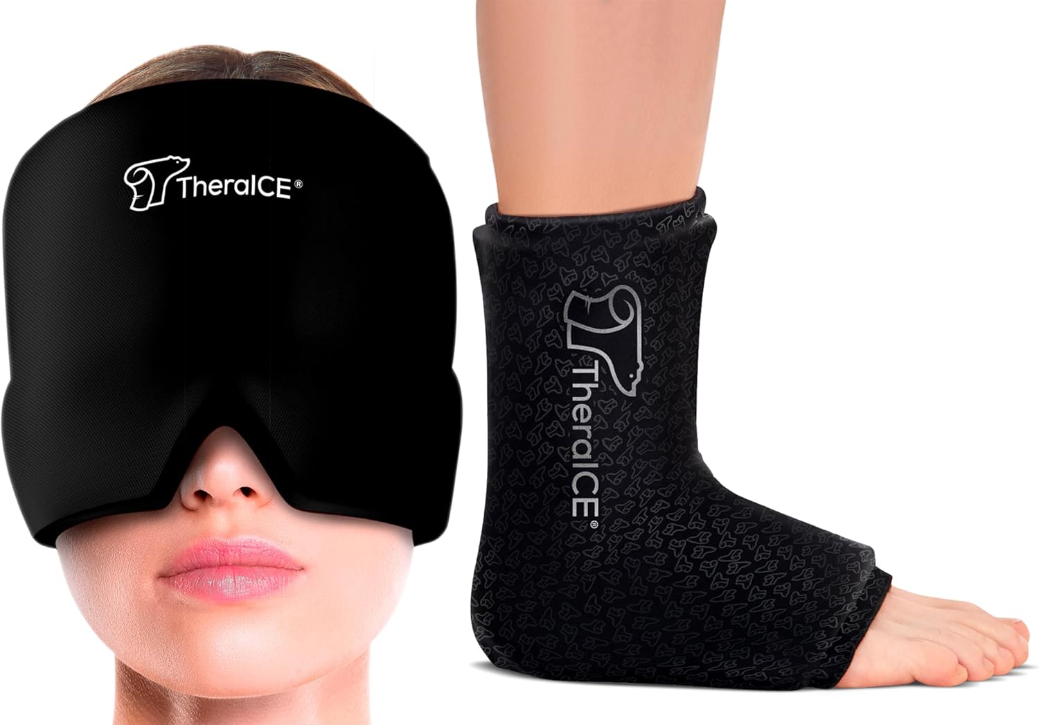 Amazon.com: TheraICE Migraine Relief Cap and TheraICE Ankle Ice Pack ...