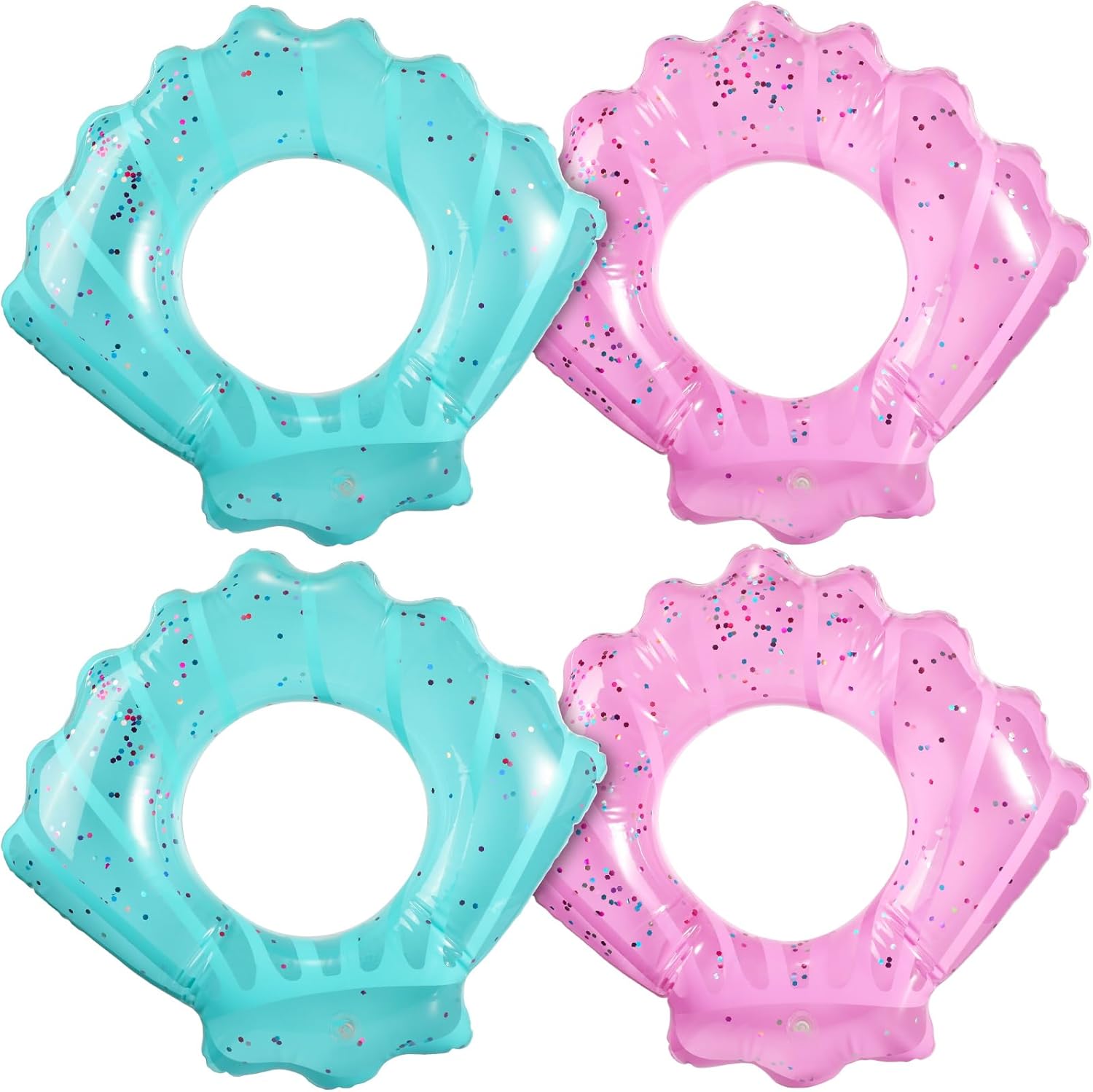 Amazon.com: Yunsailing 4 Pcs Cute Shell Swim Rings Pool Floats ...