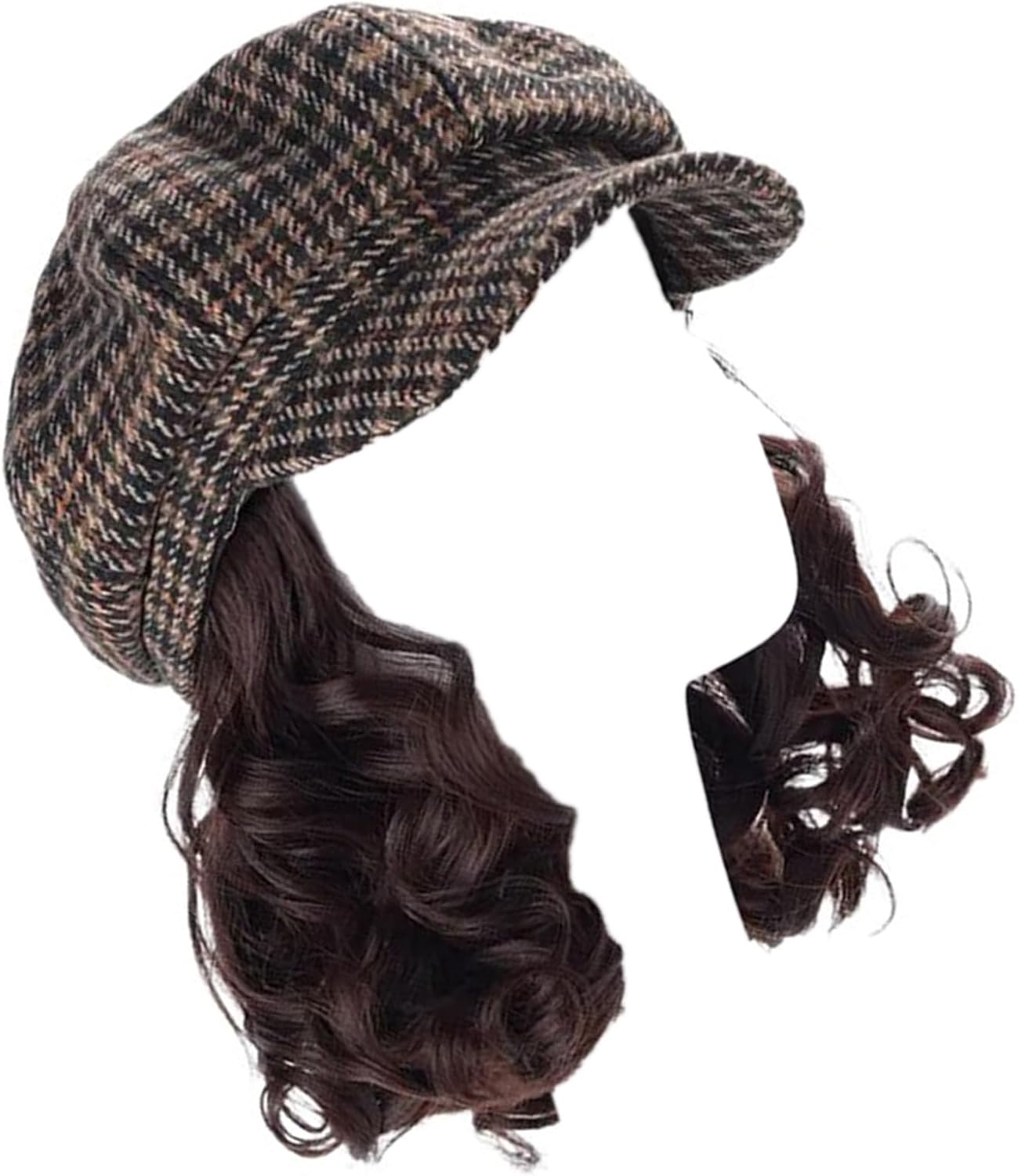Amazon.com: WEISUYUUS Versatile Octagonal Wigs Hat Short Curly Hair Hat ...