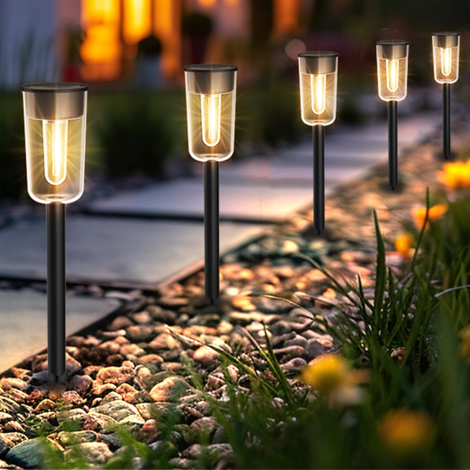 Solar Pathway Lights Outdoo 8 Pack, Bright Solar Path Lights Outdoor ...