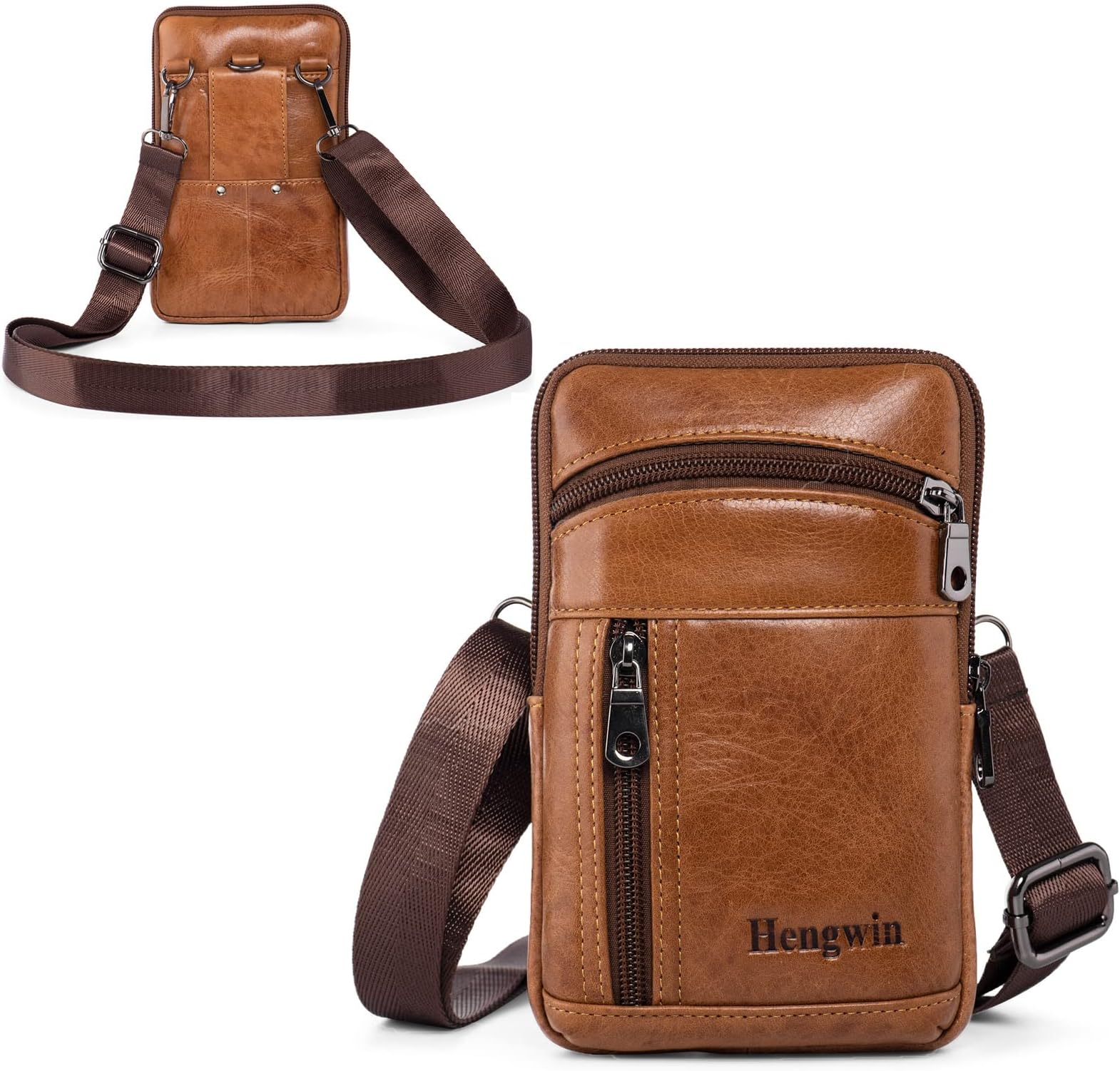 Amazon.com: Ranboo Leather Cell Phone Belt Pouch Fits for iPhone 16 15 ...