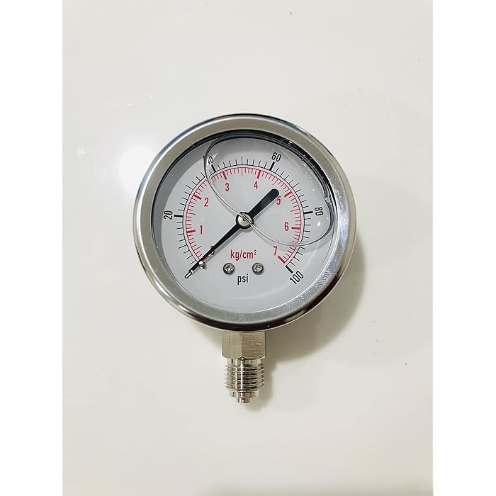 Buy Helix Glycerine Filled Inline Pressure Gauge 0-7 kg/cm² (63 mm) 1/4 ...