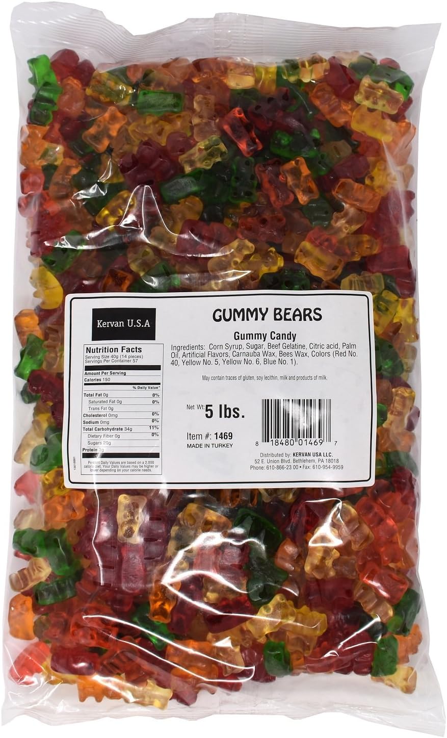 Amazon.com : Kervan Candy Bebeto Assorted Gummy Bears - Fruity, Soft ...