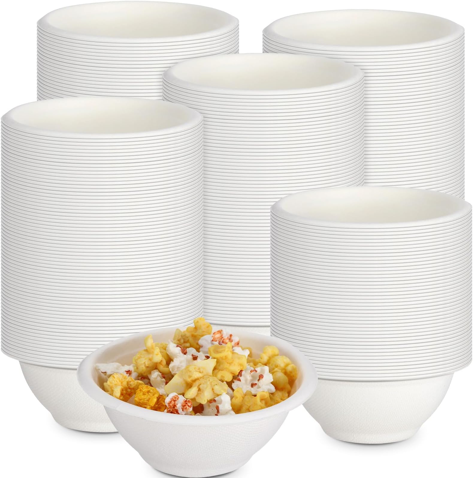 Amazon.com: Dandat 500 Pack 9oz Disposable Paper Bowls Food Soup Bowls ...