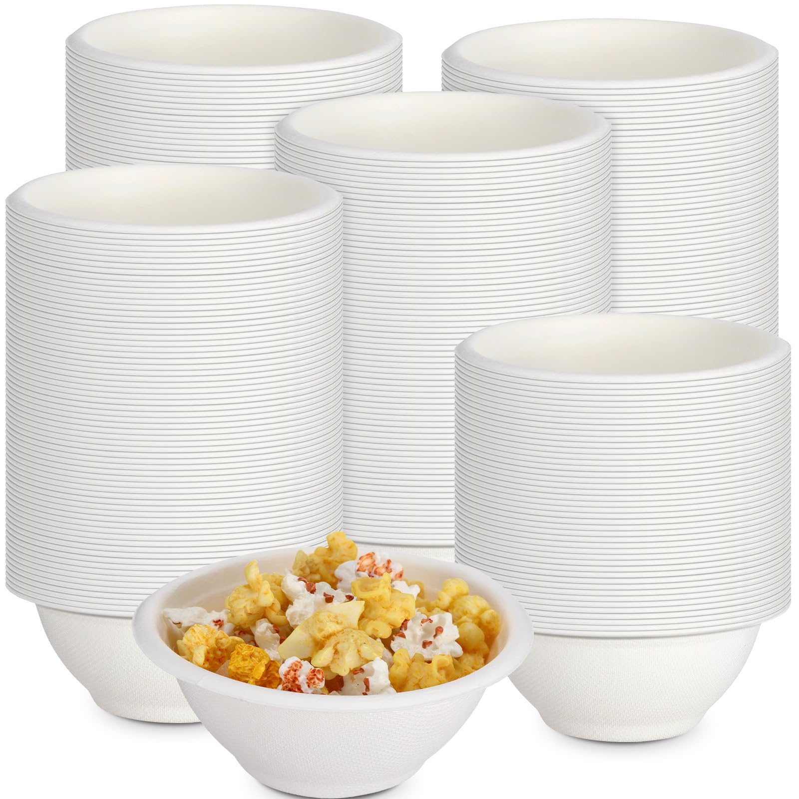 Amazon.com: Dandat 500 Pack 9oz Disposable Paper Bowls Food Soup Bowls ...