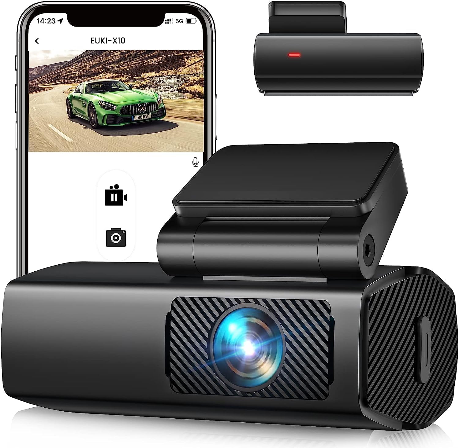EUKI Dash Cam Front, 1080P Mini WiFi Dash Camera for Cars, Car Camera ...