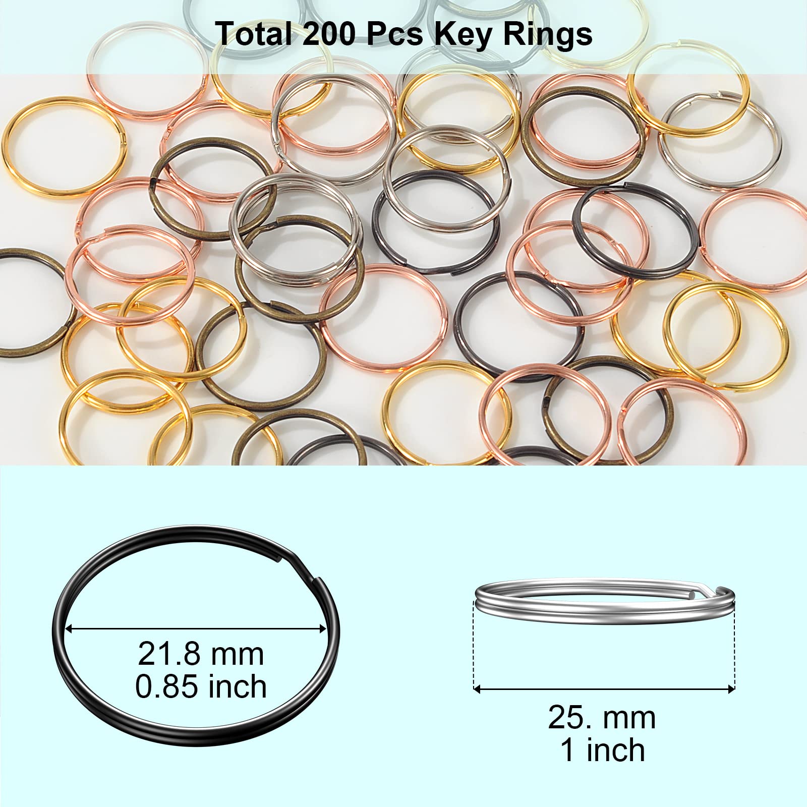 Snapklik.com : 200PCS Key Rings, Split Bulk Keyrings For Keychain And ...