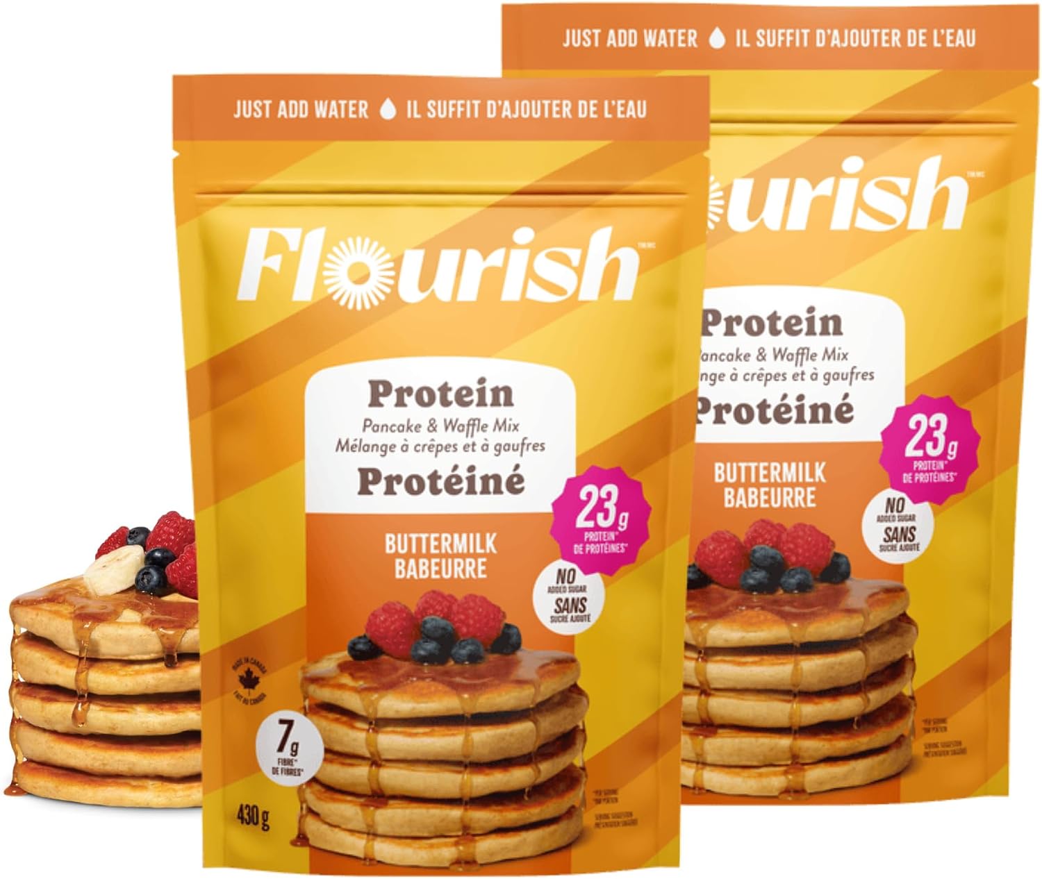 Flourish High-Protein Buttermilk Pancake Mix with No Added Sugar