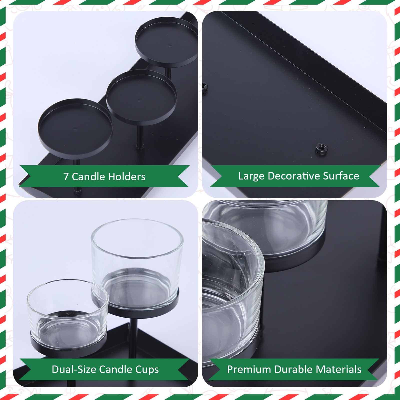 Black Metal Tray Centerpiece For Dining Table Mainstays Decorative ...