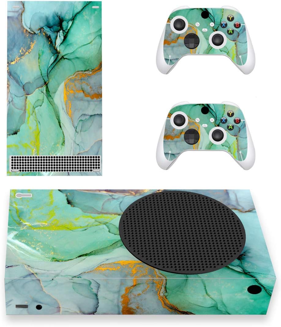 Buy PlayVital Turquoise Marble Effect Custom Vinyl Skins for Xbox ...