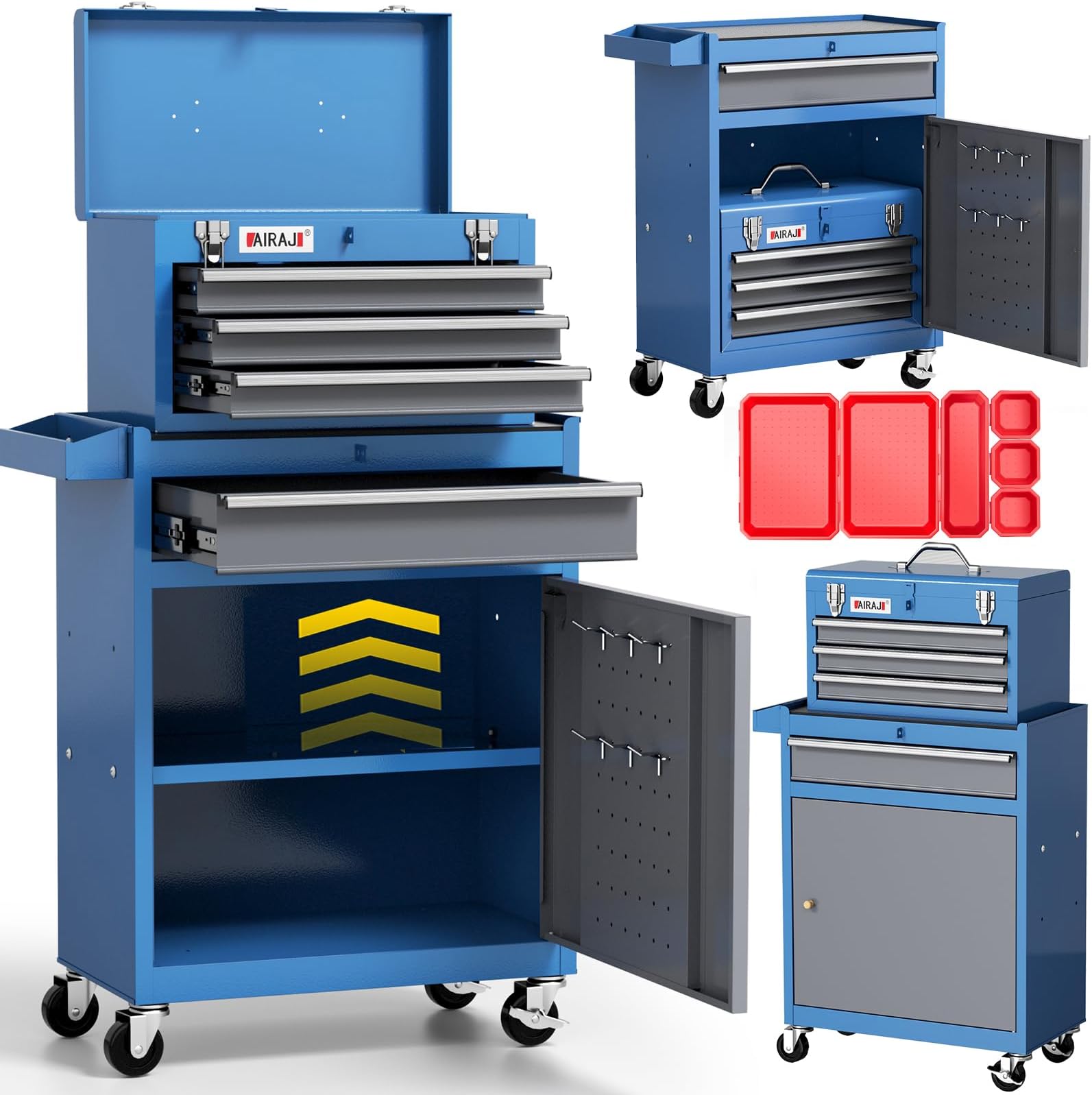 8-Drawer High Capacity Tool Chest, Rolling Tool Box with Lock, Tool Box ...